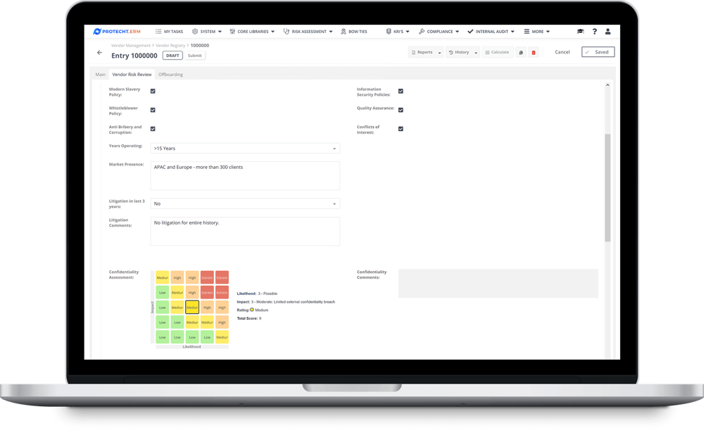 Third Party Vendor Risk Management Software | Protecht