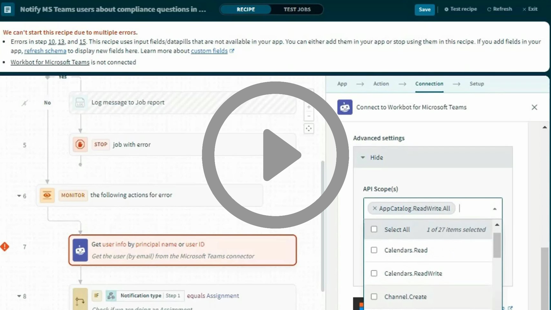 Notify MS Teams users about compliance issues in Protecht. AU