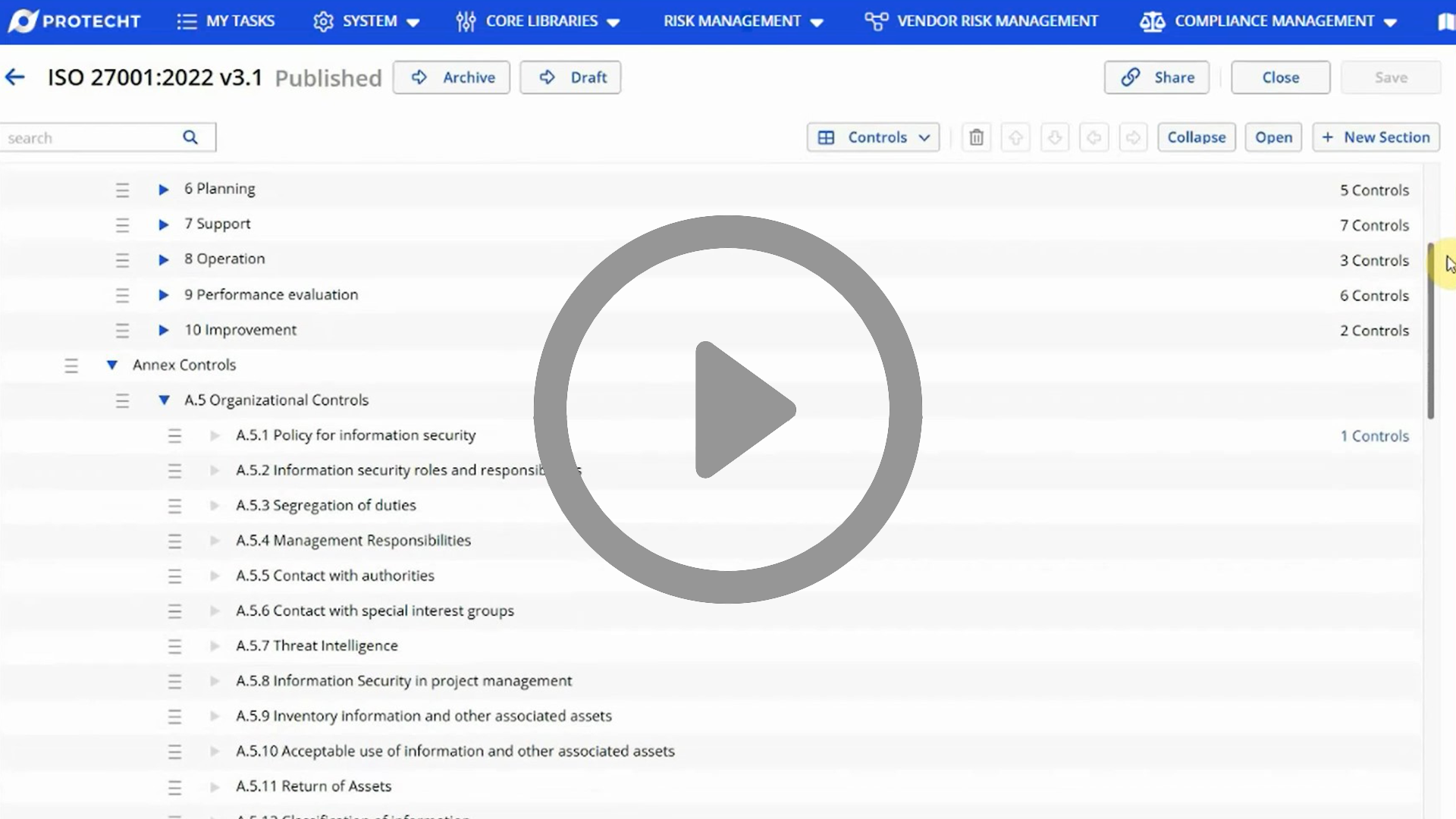 Linking controls and frameworks in Protecht. USA
